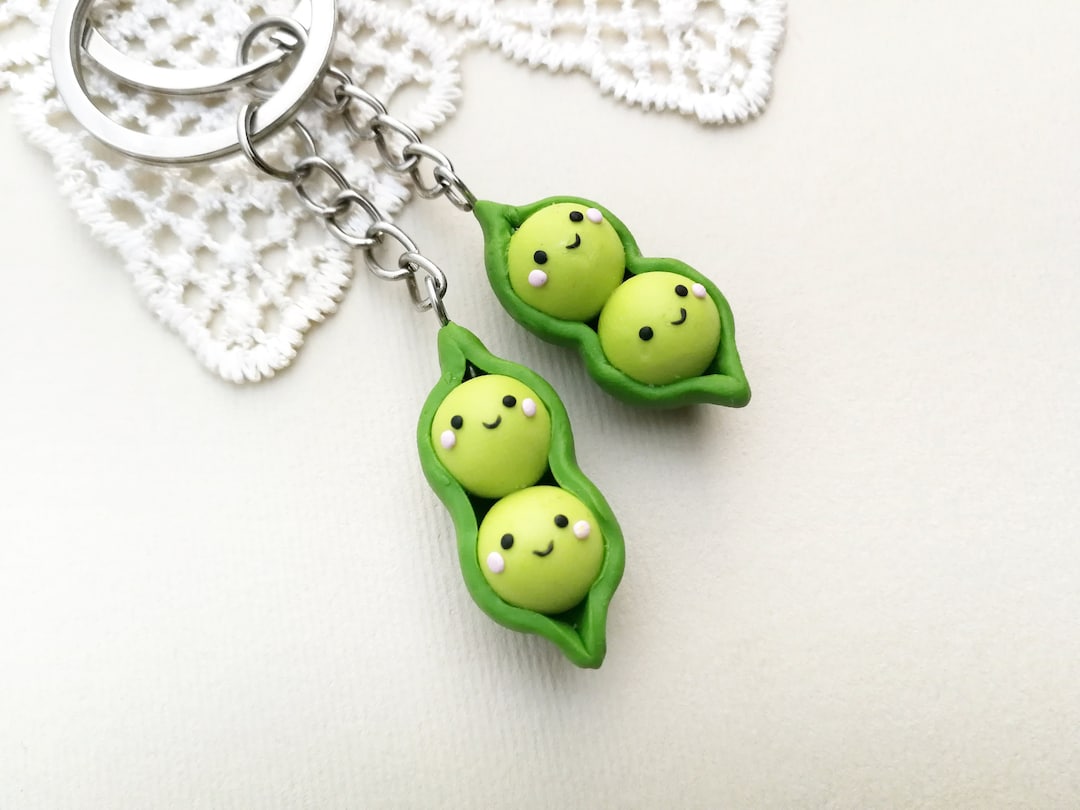 Kawaii Peas Keychain Best Friend Gift BFF Keyring Cute Peas Charms - Etsy