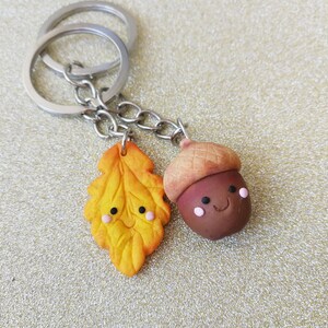 Autumn Keychain Kawaii Acorn Cute Leaf Fall Bag Charm Thanksgiving Gift ...