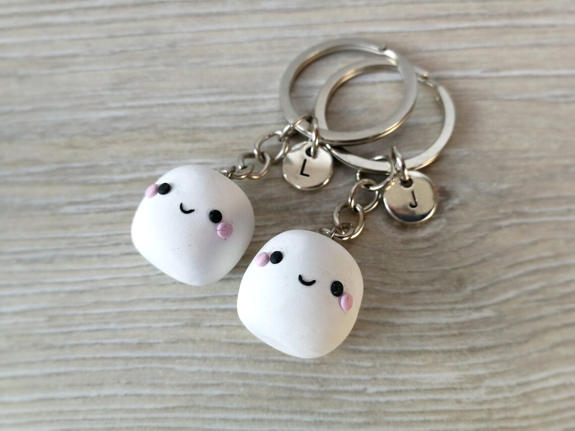 Kawaii Marshmallow BFF Keychain Miniature Food Keychains Fake Sweet ...
