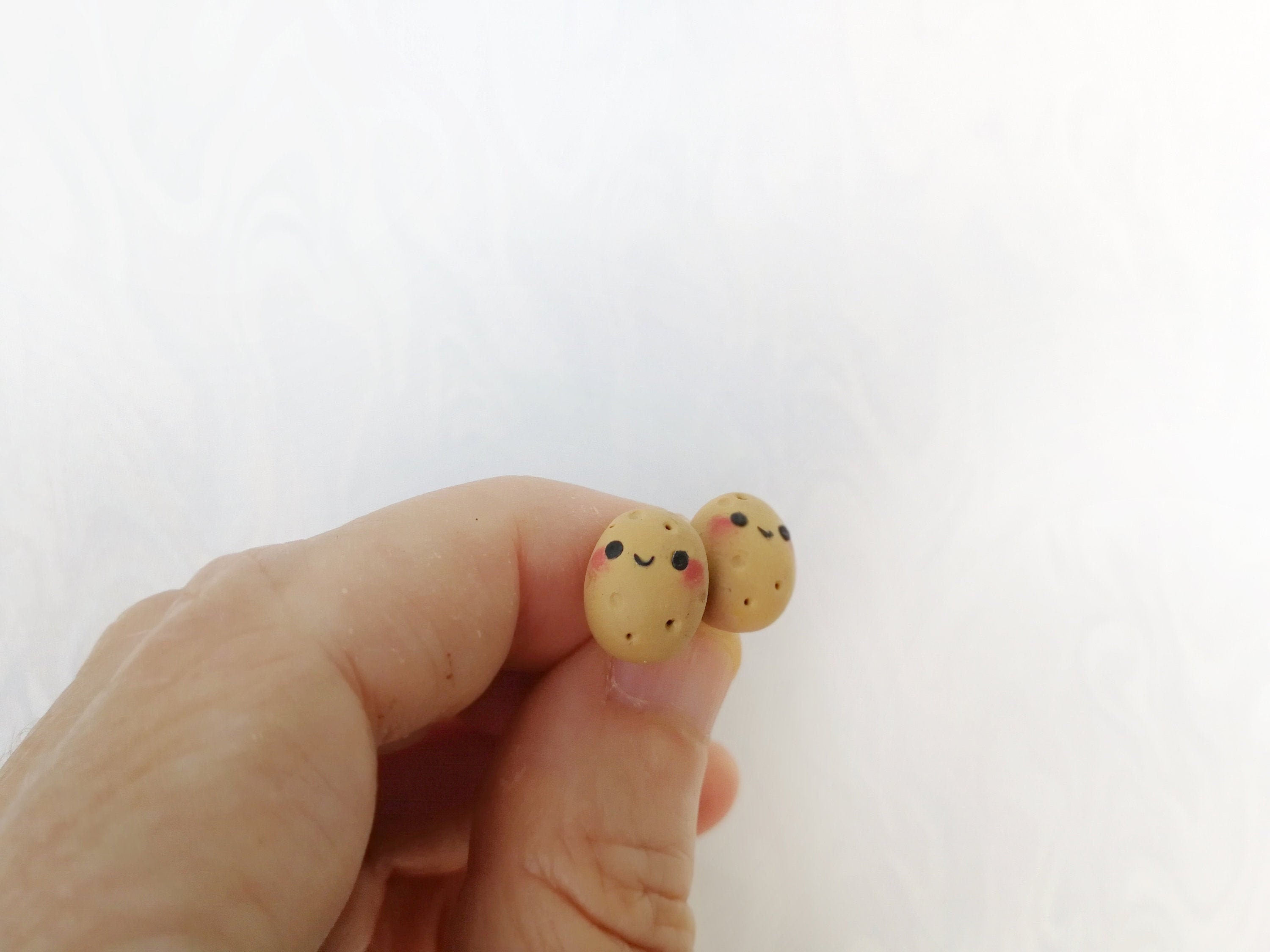 Potato Earrings Secret Santa Gift Kawaii Potato Studs Vegan - Etsy