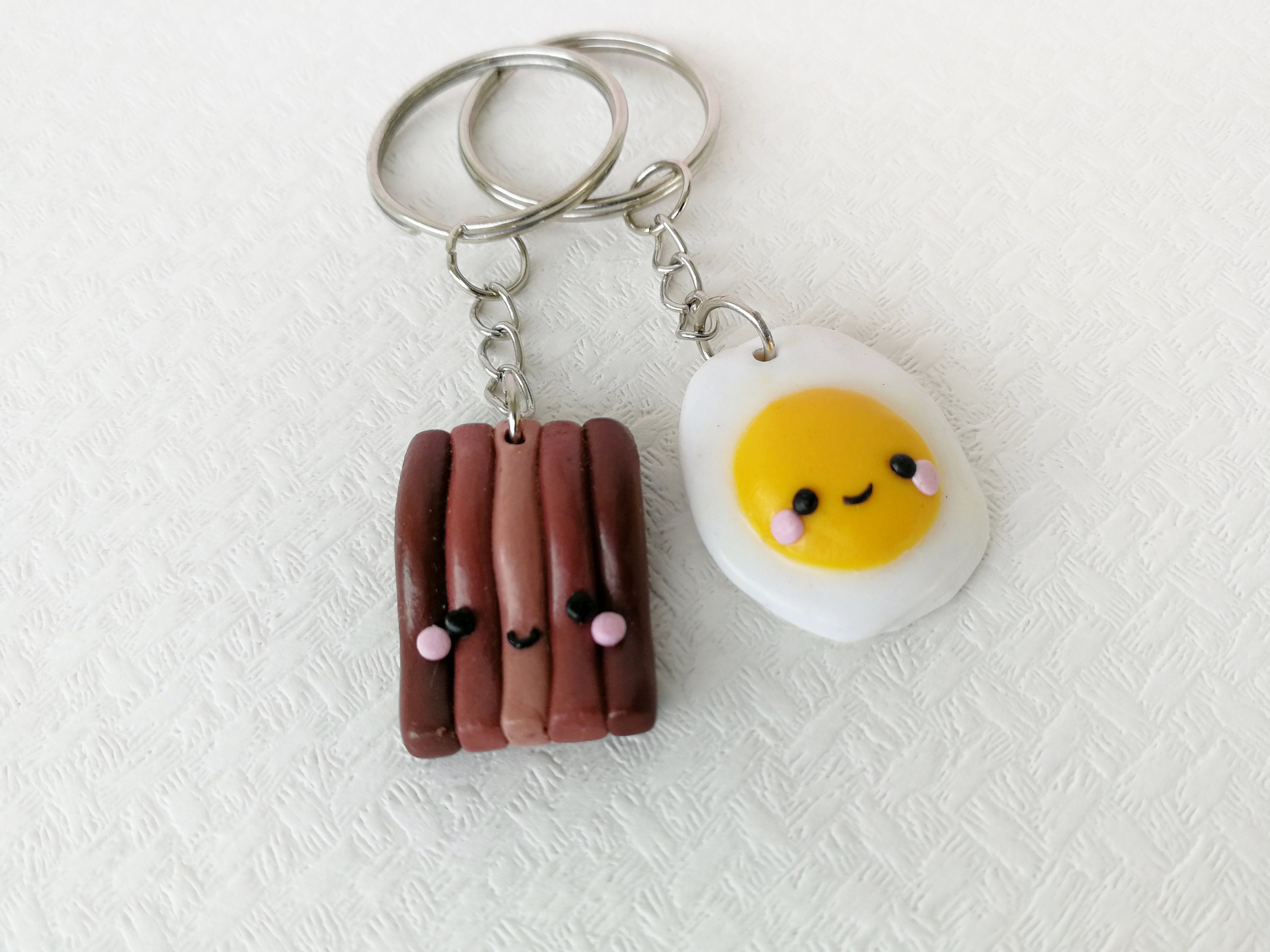 Bacon and Egg Keychain Best Friend Gift BFF Keychains Kawaii | Etsy