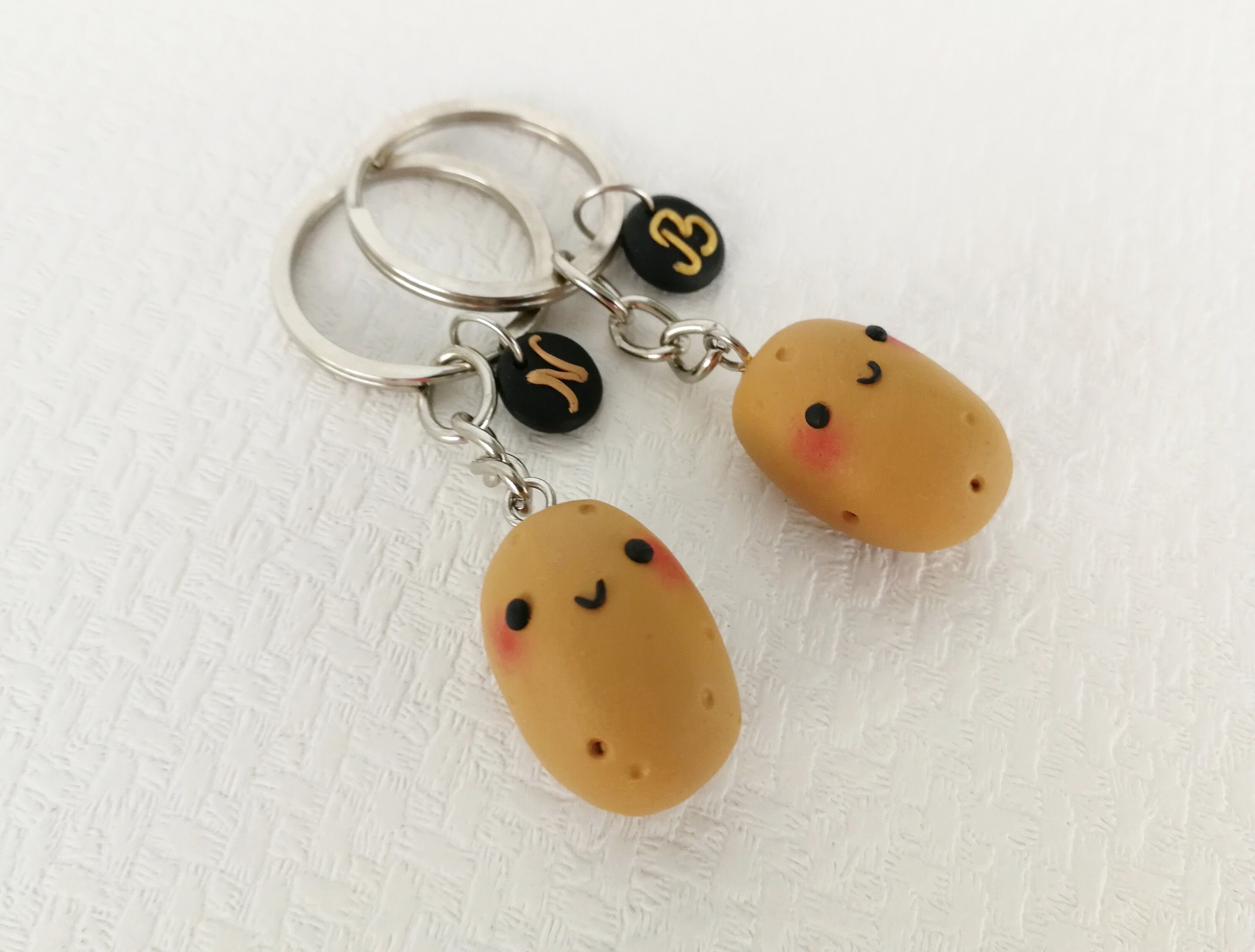 Potato Key Chains Personalized Keychain BFF Kawaii Food Couple Keyring ...