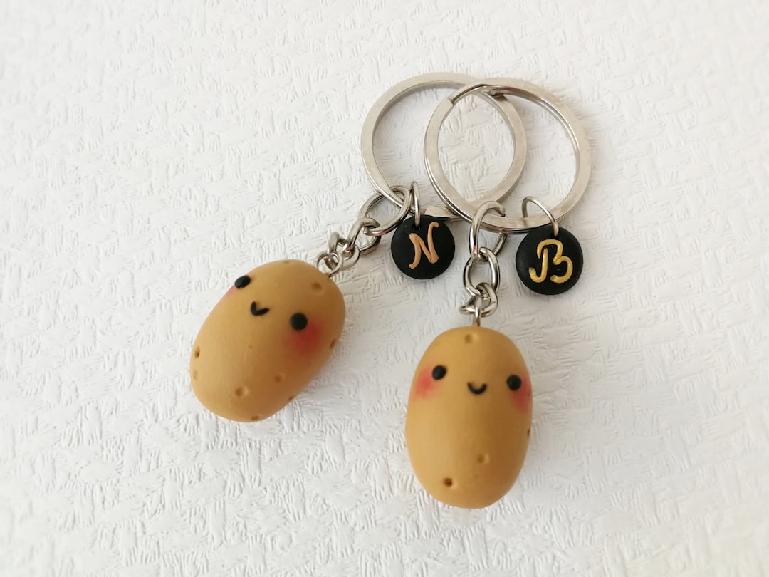 Potato Key Chains Personalized Keychain BFF Kawaii Food Couple Keyring ...