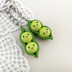 Kawaii Peas Keychain Best Friend Gift BFF Keyring Cute Peas Charms - Etsy