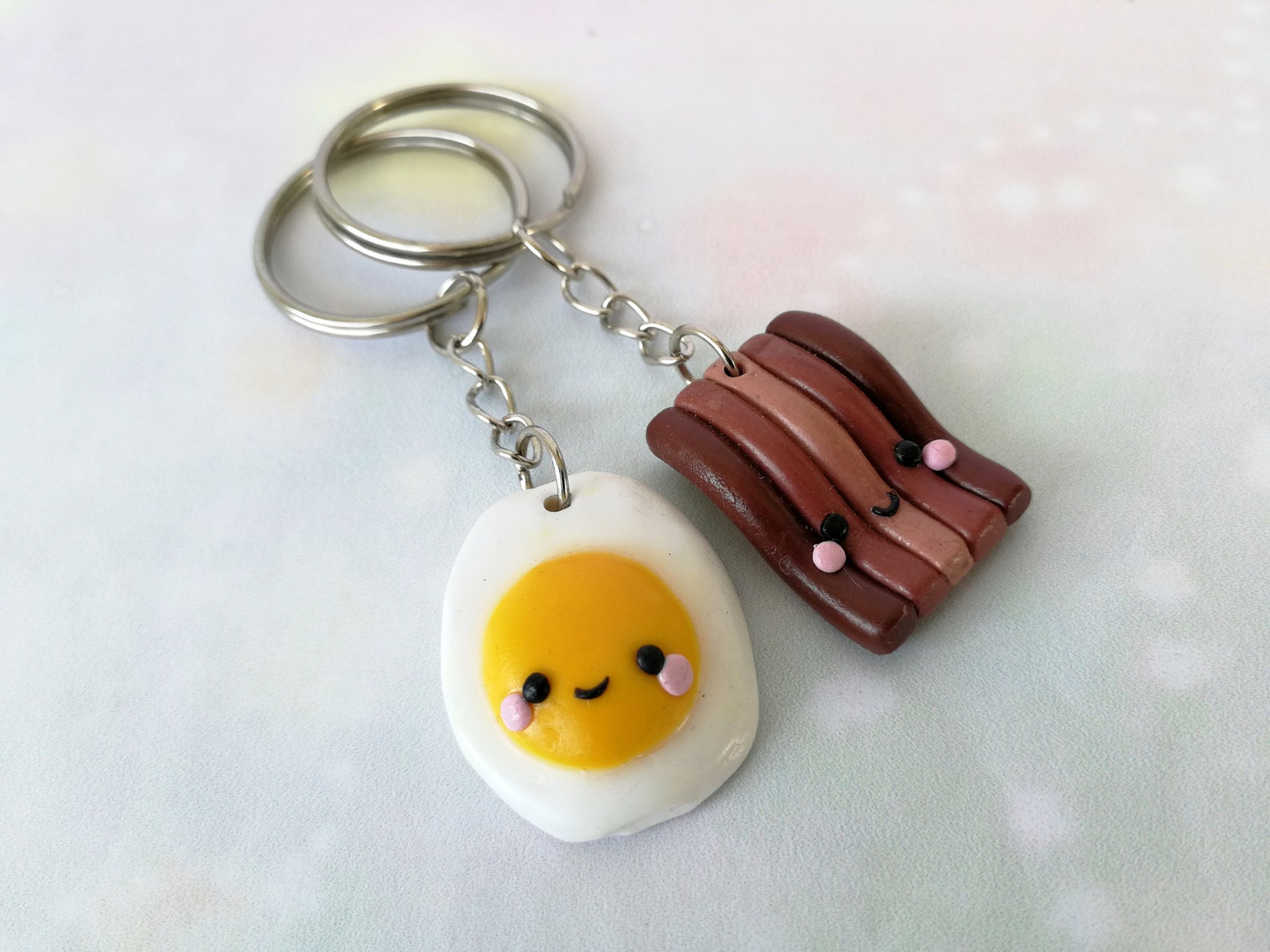 Bacon and Egg Keychain Best Friend Gift BFF Keychains Kawaii | Etsy