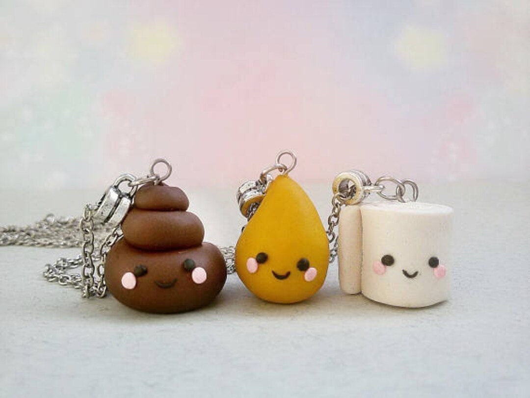 BFF for 3 Friends Poop and Pee Toilet Paper BFF Necklace Friendship ...