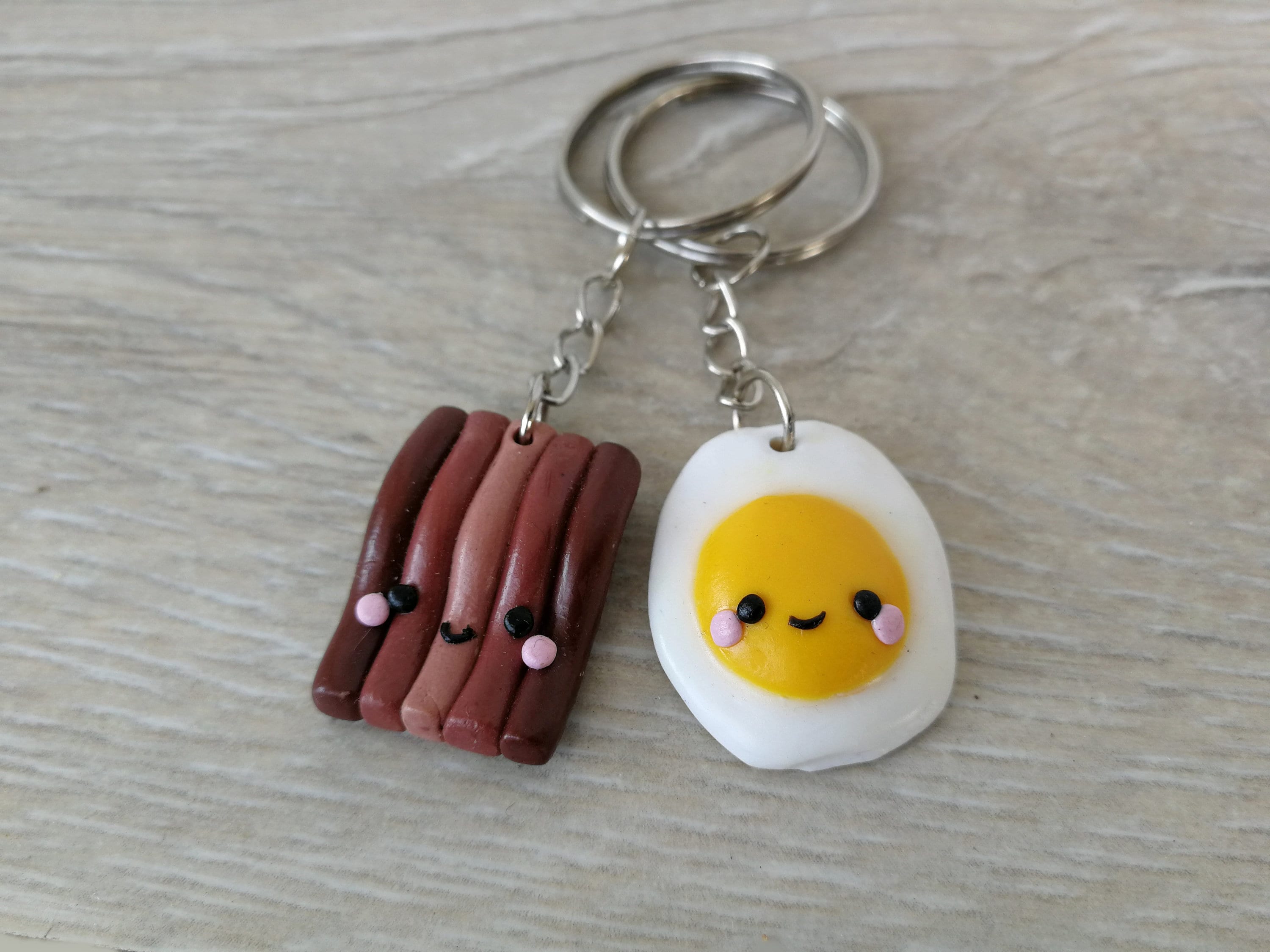 Bacon and Egg Keychain Best Friend gift BFF Keychains Kawaii | Etsy