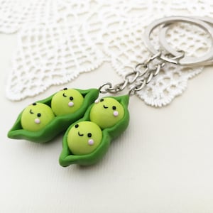 Kawaii Peas Keychain Best Friend Gift BFF Keyring Cute Peas Charms - Etsy