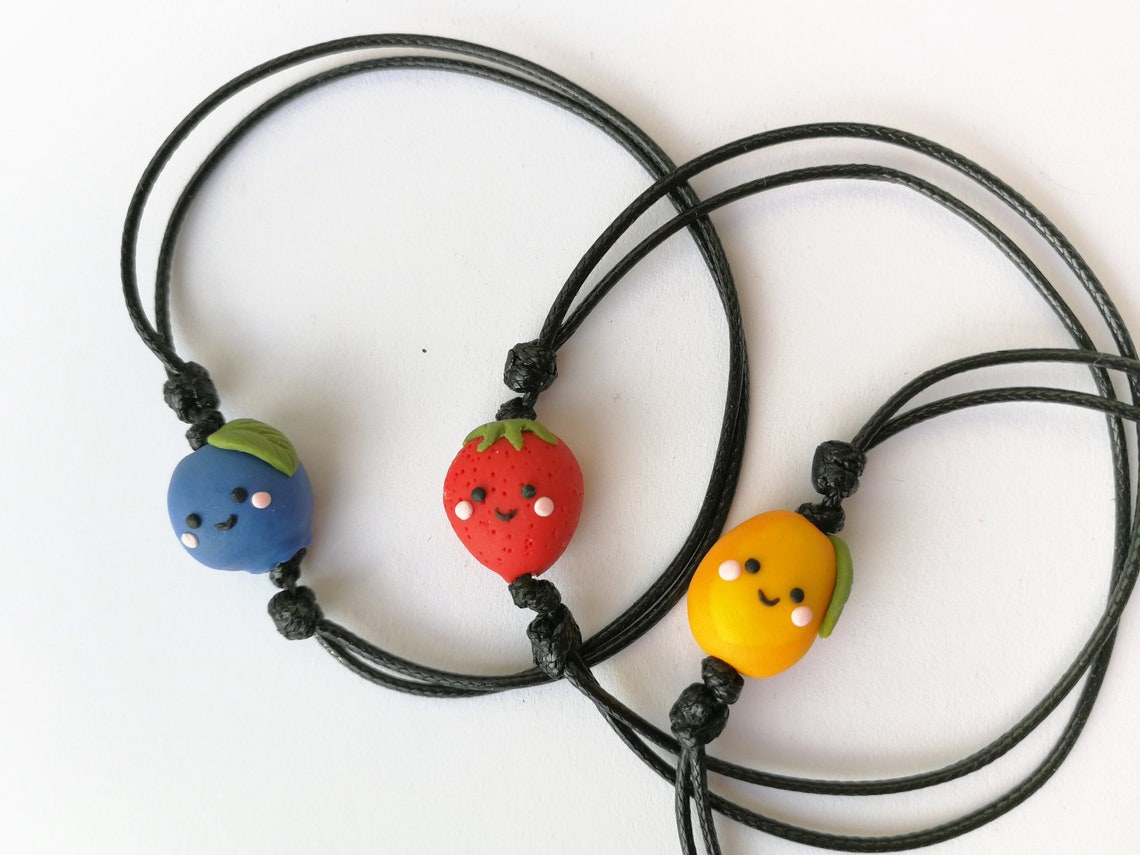 Kawaii Fruit Bracelets Blueberry Strawberry Mango Mini Food Jewelry - Etsy