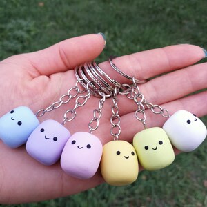 Kawaii Marshmallow Keychain Multicolor - Etsy