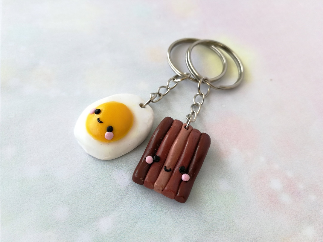 Bacon and Egg Keychain Best Friend Gift BFF Keychains Kawaii Food ...
