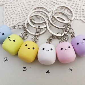 Kawaii Marshmallow Keychain Multicolor - Etsy