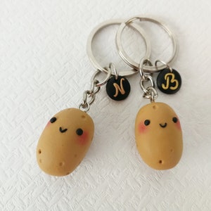 Potato Key Chains Personalized Keychain BFF Kawaii Food Couple Keyring ...