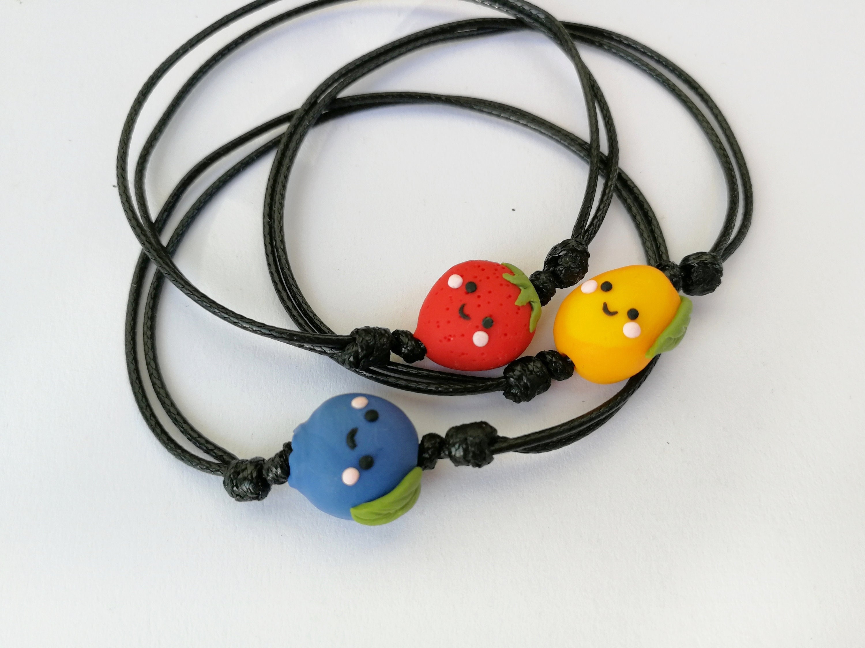 Kawaii Fruit Bracelets Blueberry Strawberry Mango Mini Food Jewelry - Etsy