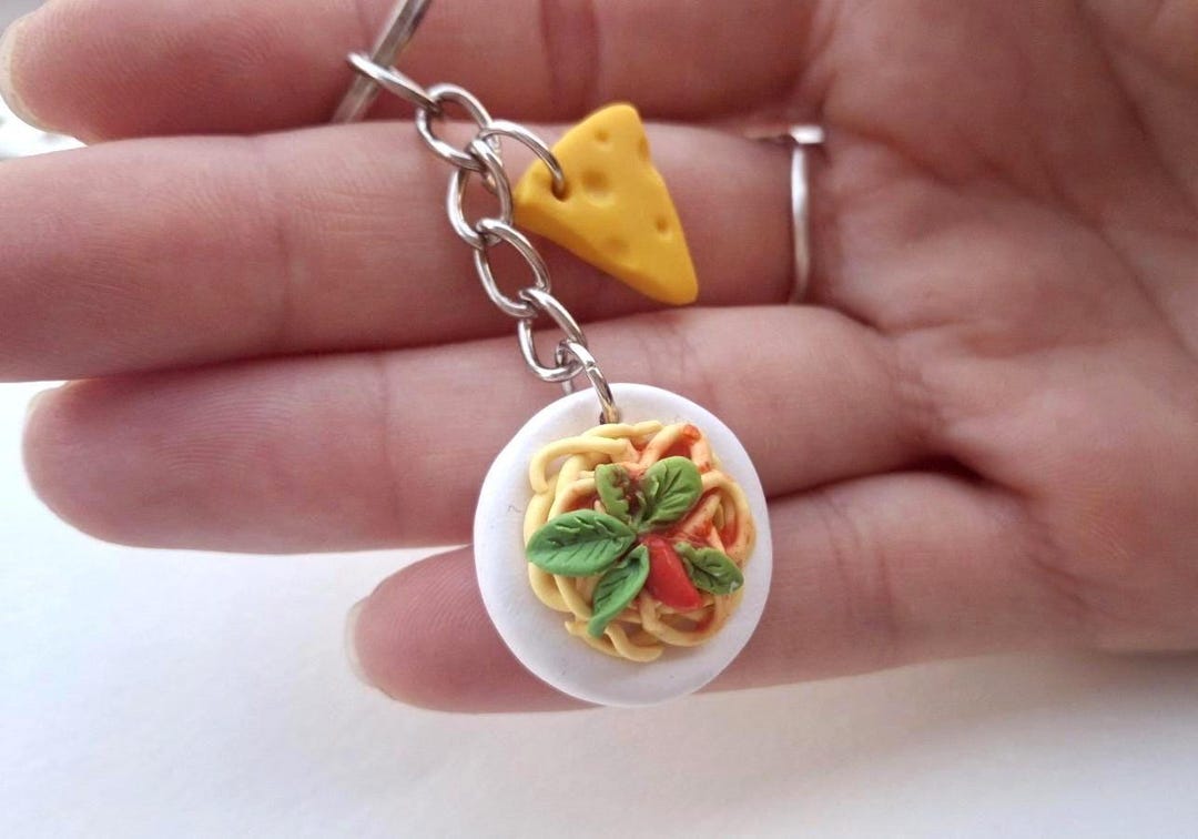 Spaghetti Keychain Tomato Pasta Cheese Key Chain - Etsy
