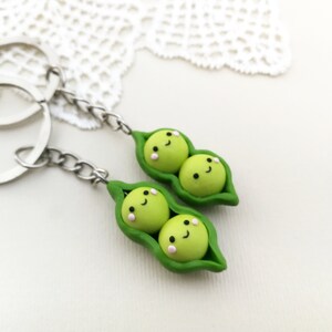 Kawaii Peas Keychain Best Friend Gift BFF Keyring Cute Peas Charms - Etsy