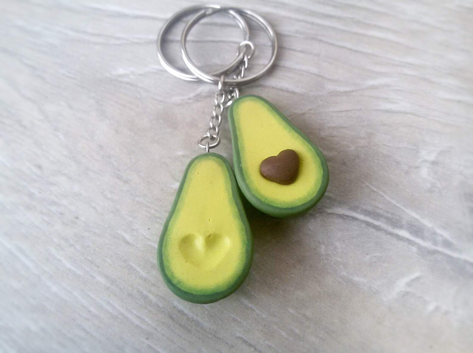 Avocado Keychain for Two BFF Keychains Friendship Gift for | Etsy