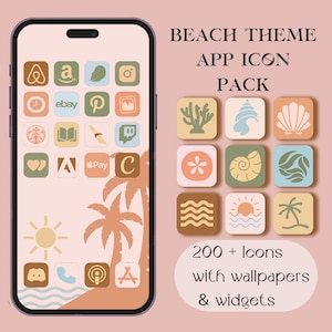 200 + Beachy Theme App Icons | JPEG Icons | Screen Icons | Summer App ...