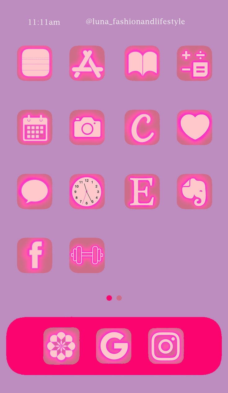 46 Light Pink Neon Ios 14 App Icons | Highlight Icons | JPEG Icons ...
