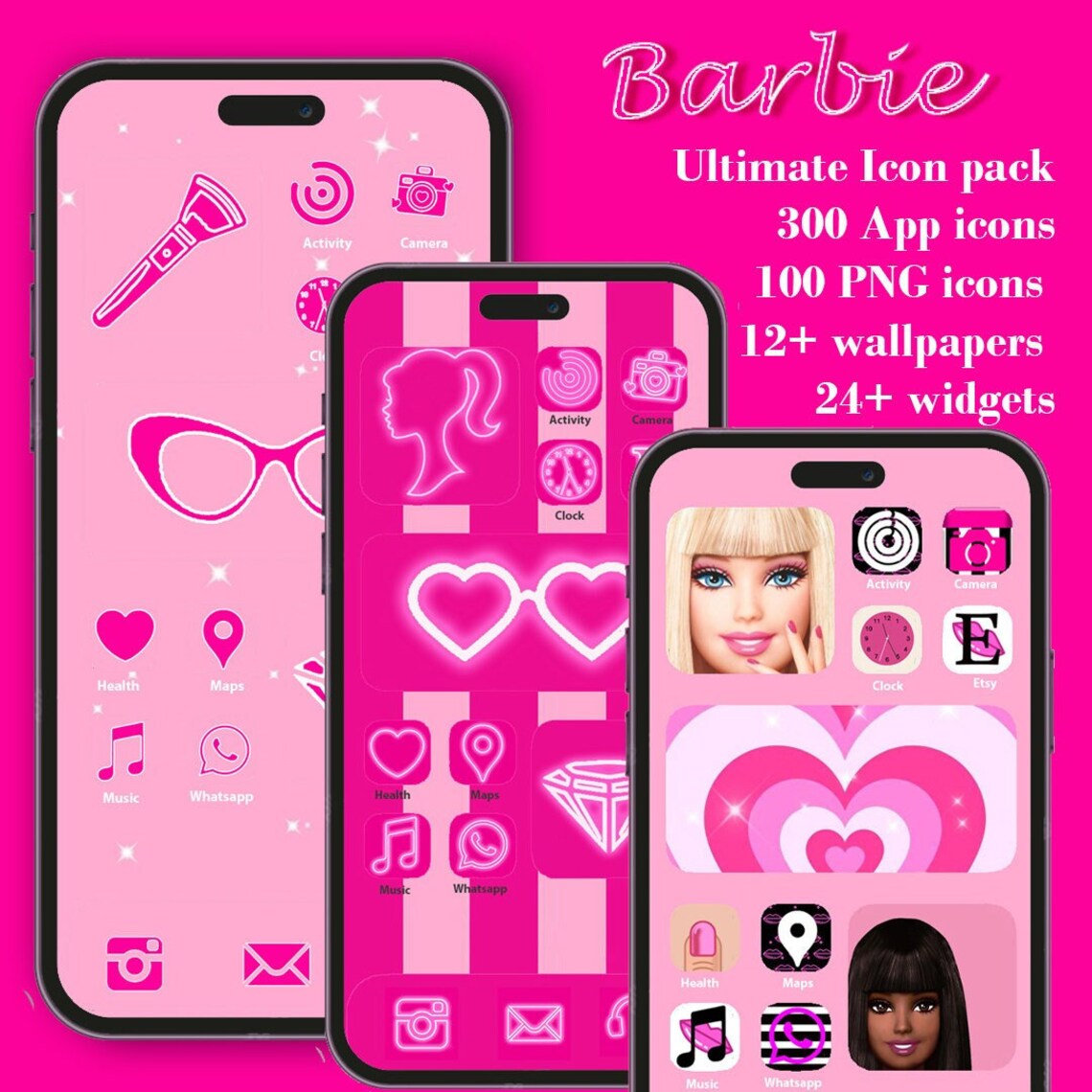 Ultimate Barbie 3 Icon Pack 300 Icons Wallpapers & - Etsy
