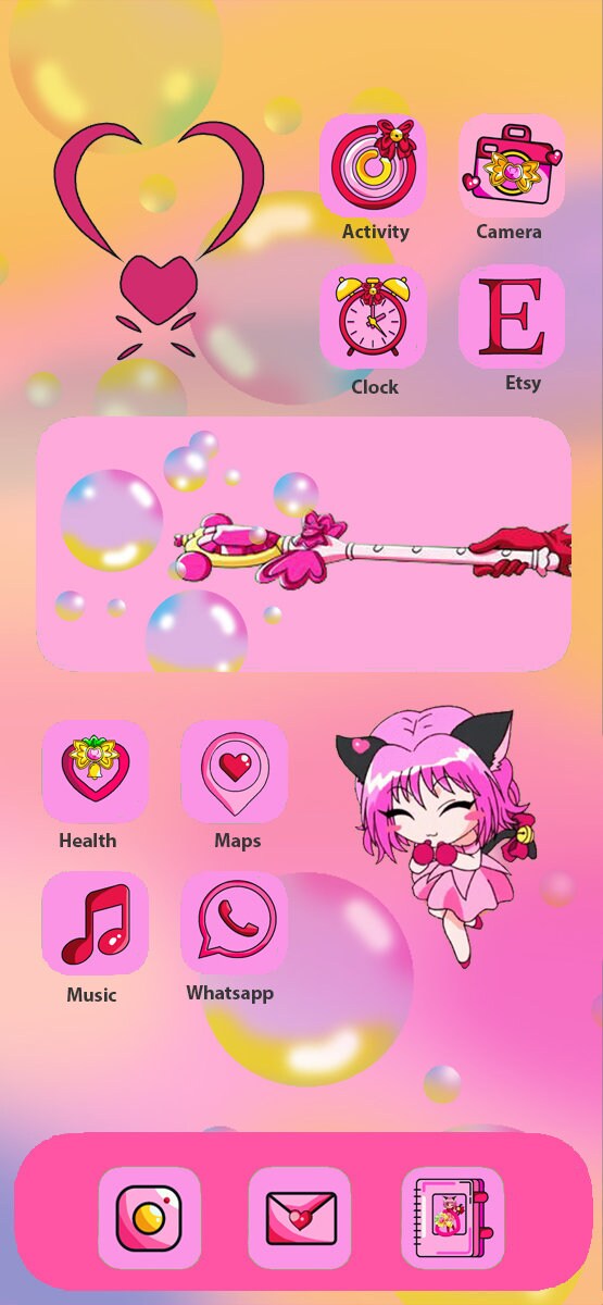 100 Anime Pink Ichigo Ios App Icons | JPEG Icons | Screen Icons - Etsy
