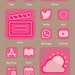 Neon Deep Pink App Icons - Etsy