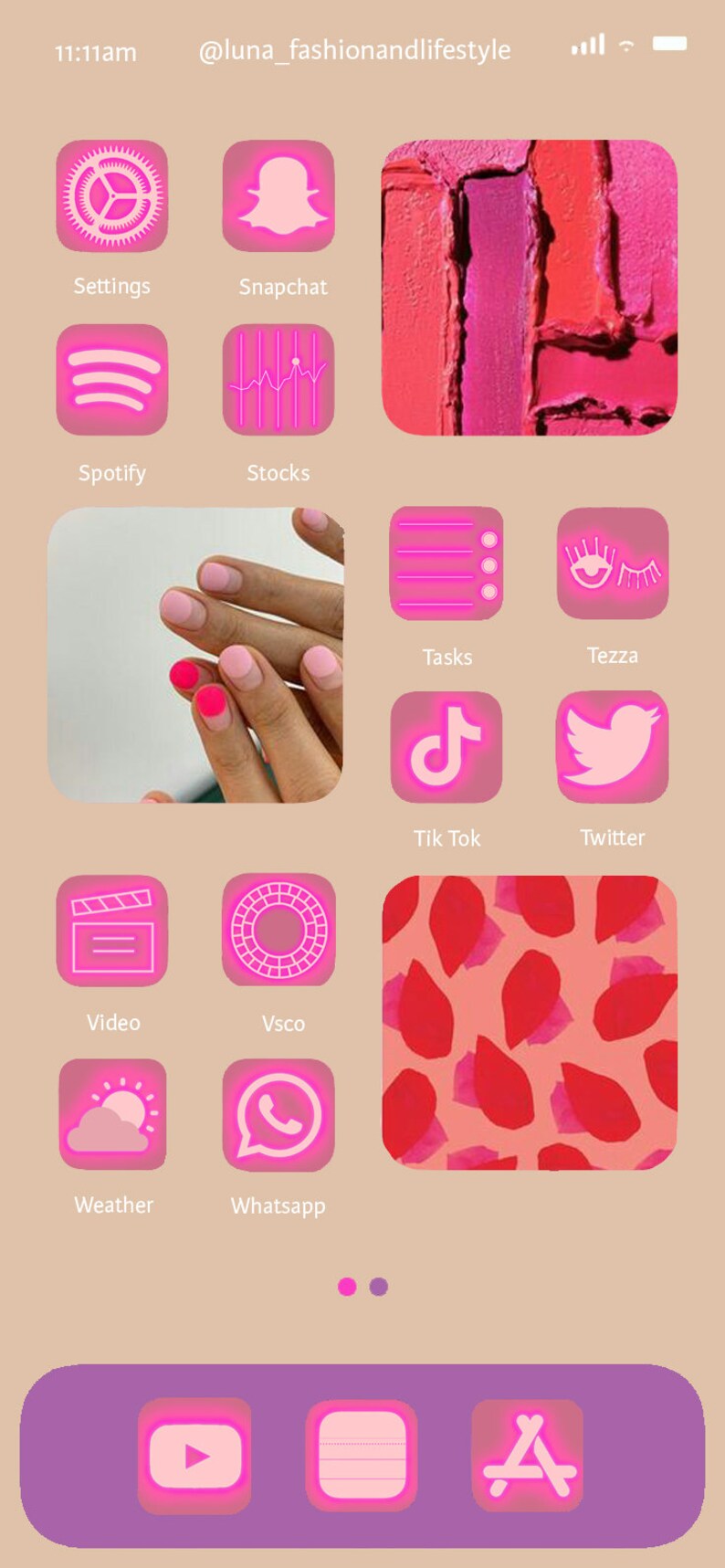 46 Light Pink Neon Ios 14 App Icons | Highlight Icons | JPEG Icons ...