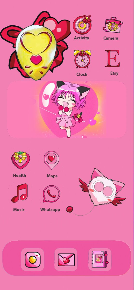 100 Anime Pink Ichigo Ios App Icons | JPEG Icons | Screen Icons - Etsy