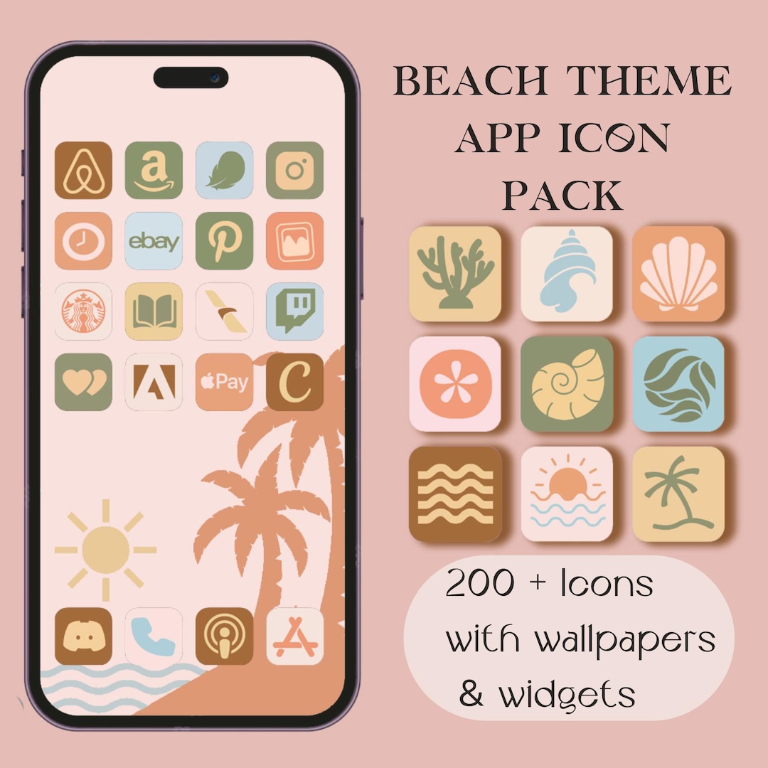 200 + Beachy Theme App Icons | JPEG Icons | Screen Icons | Summer App ...