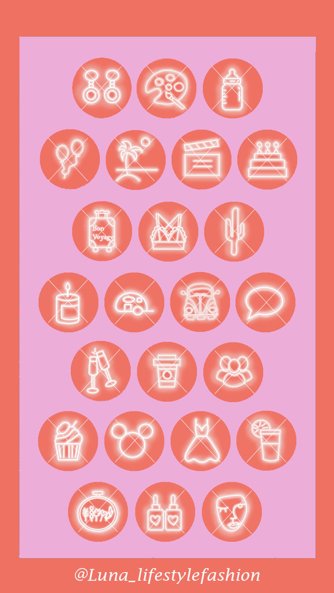 77 Neon Peach Instagram Highlight Covers | Highlight Icons | JPEG Icons ...