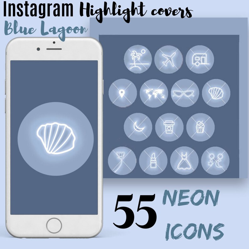 55 Blue Lagoon Instagram Highlight Icons | Highlight Covers | JPEG ...