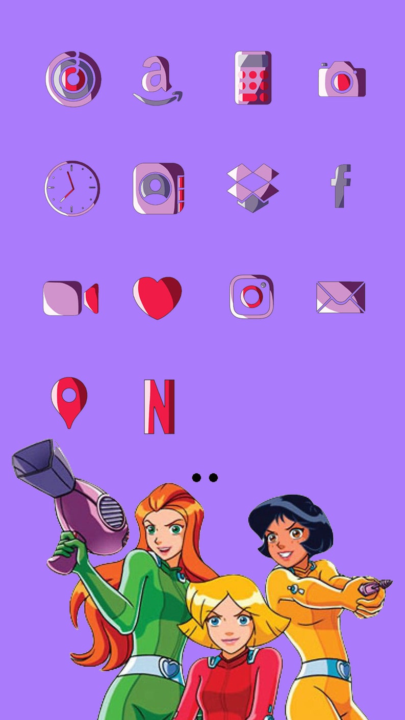 100 Totally Spies Pink Ios App Icons | JPEG Icons | Screen Icons - Etsy