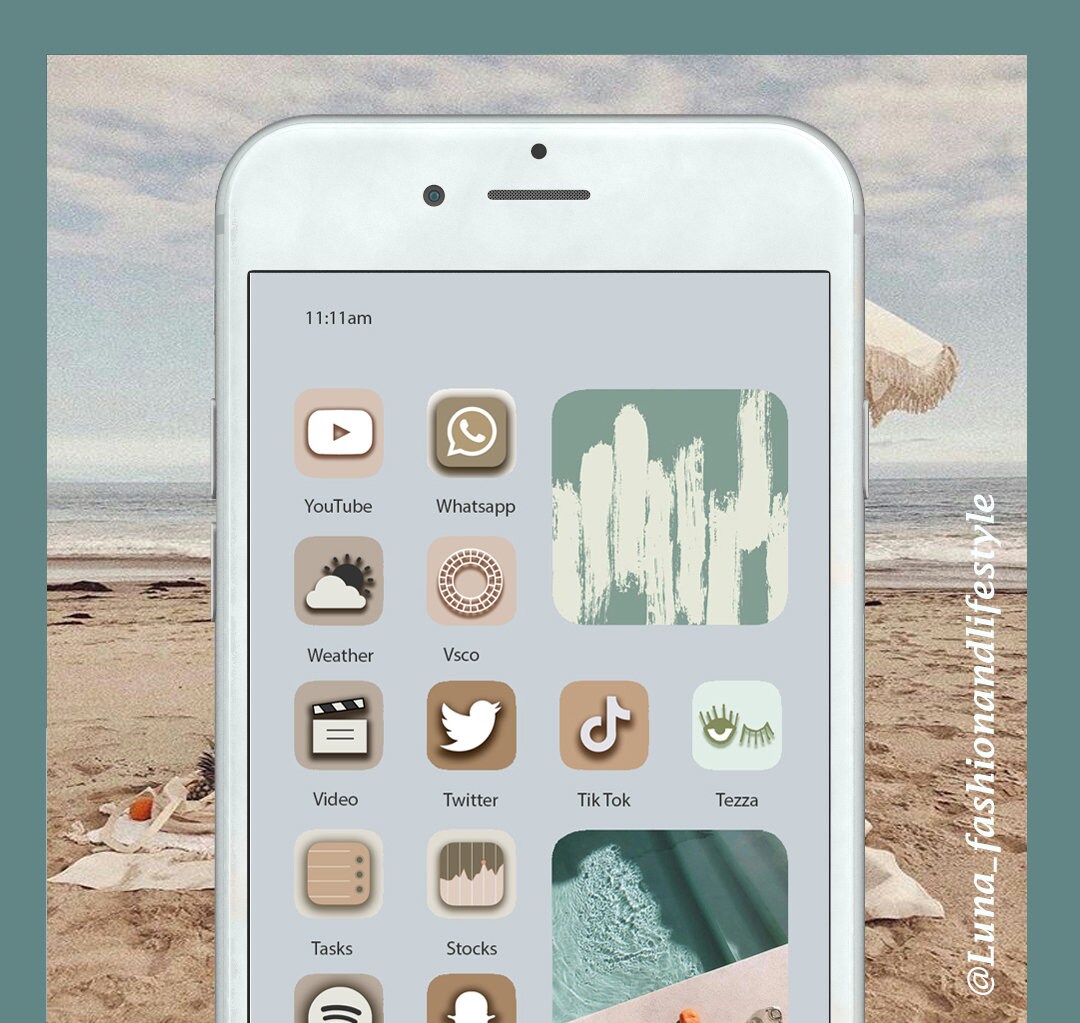 46 Beach Beige Color Theme Ios 14 App Icons | Highlight Icons | JPEG ...