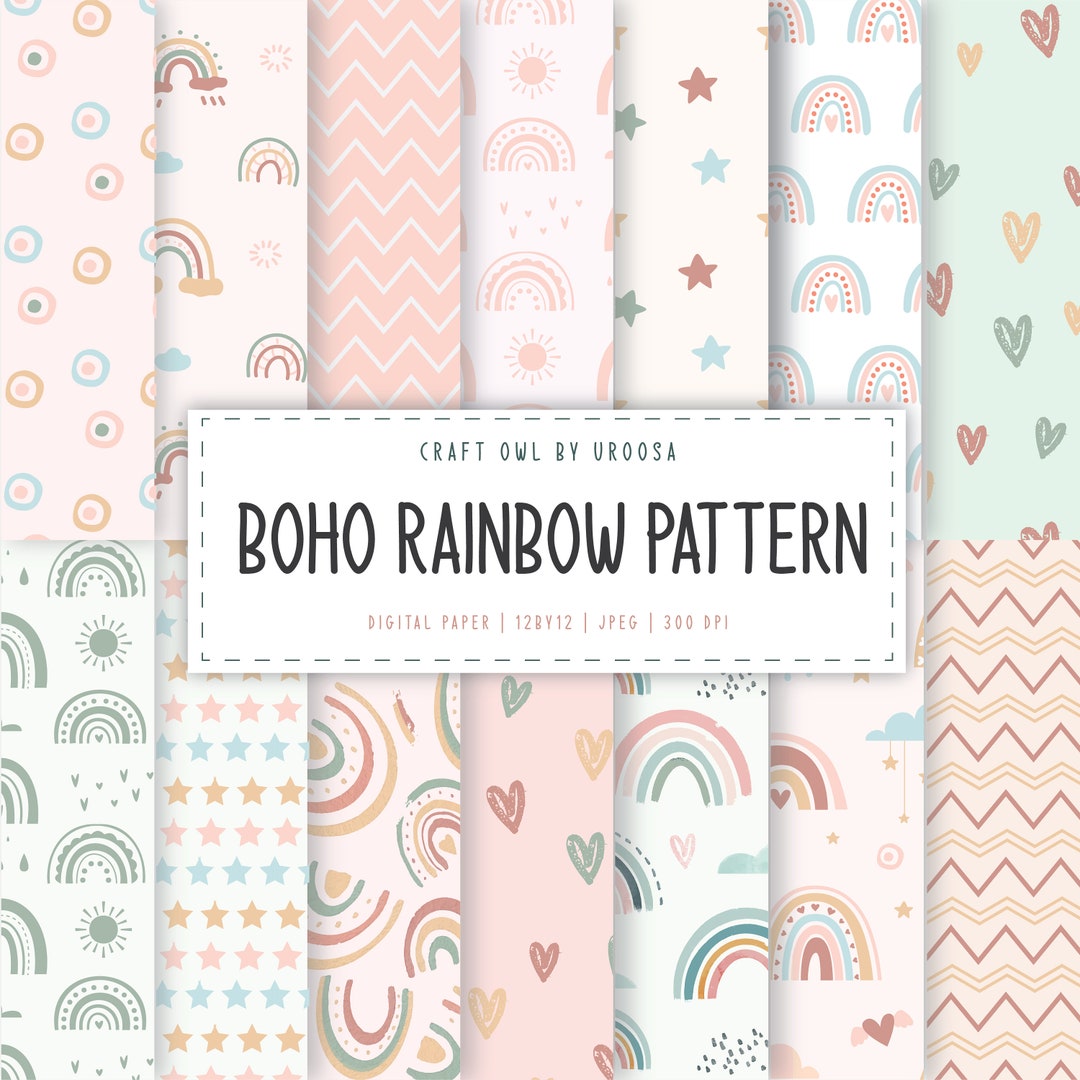 Digital Paper Pack BOHO RAINBOWS Rainbow Pattern Boho - Etsy UK