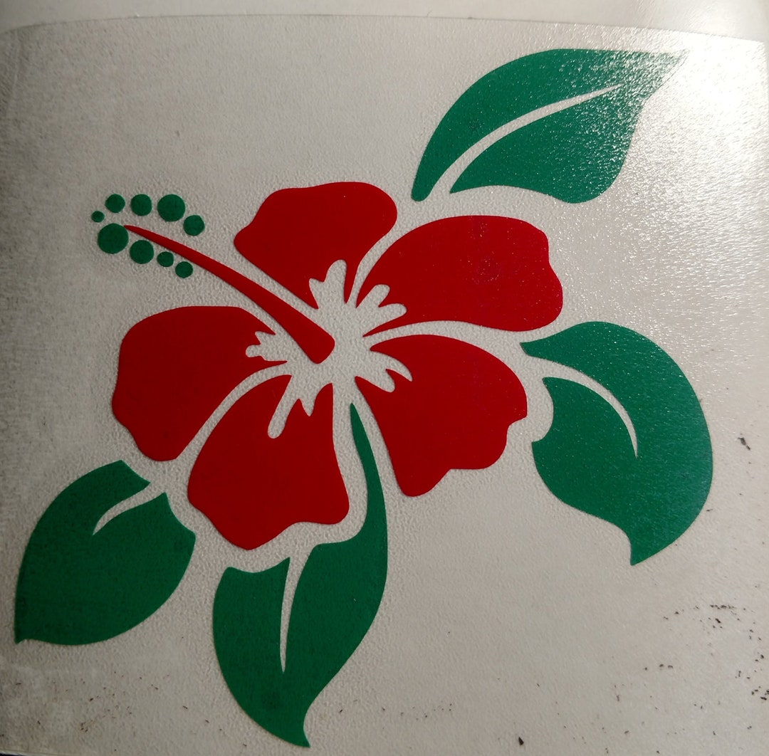 Hibiscus Hawaii Aloha Flower Decal Sticker Two-toned - Etsy