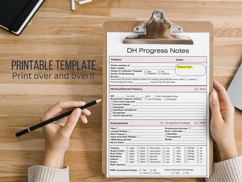Dental Hygiene Pogress Note | Quick Note Taking With Dropdown Menus ...