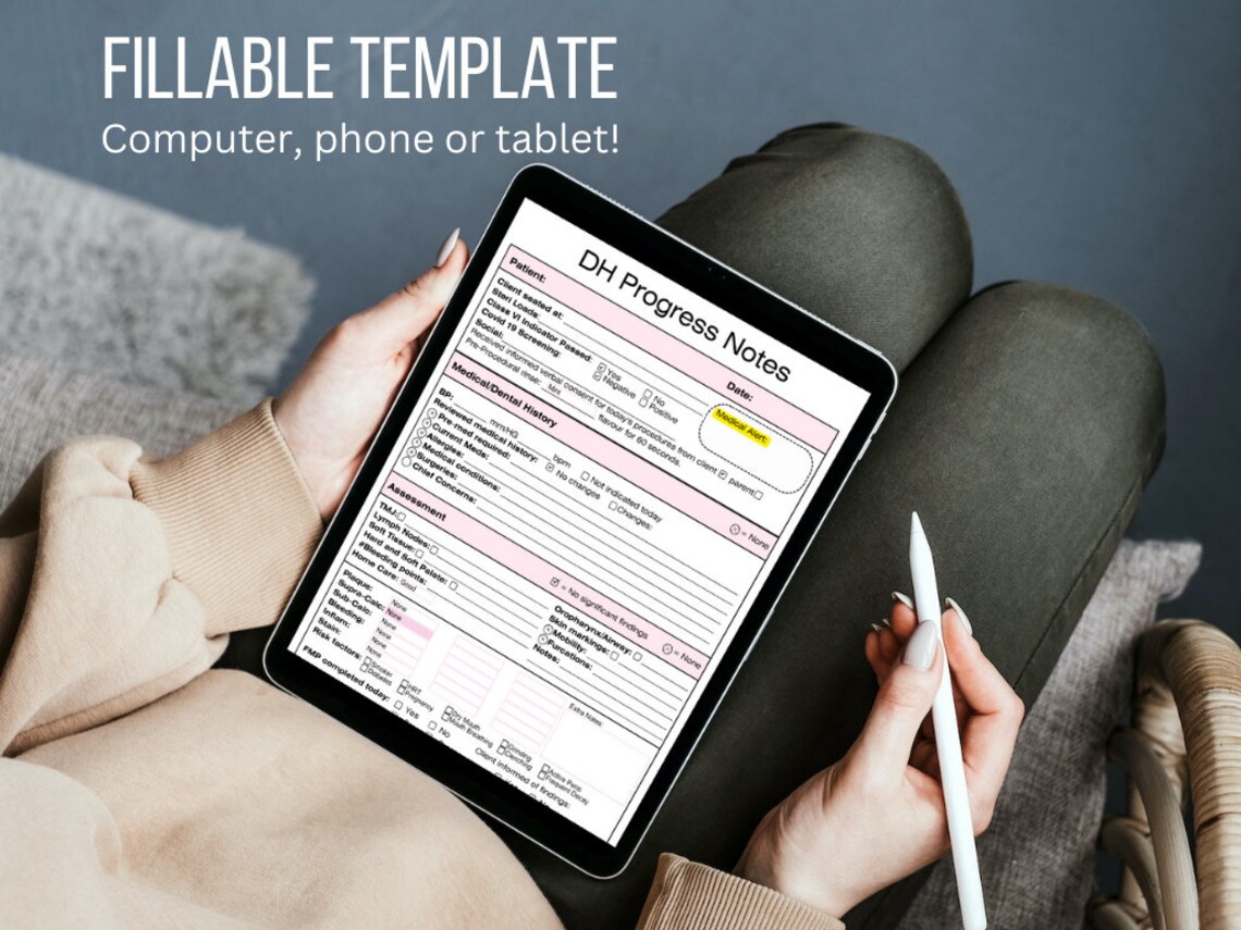 Dental Hygiene Pogress Note | Quick Note Taking With Dropdown Menus ...