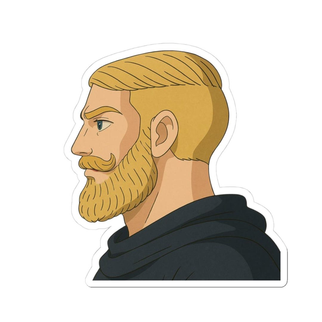 Giga Chad Ghibli Style Vinyl Sticker, Laptop Stickers, Wall Art, Gift ...