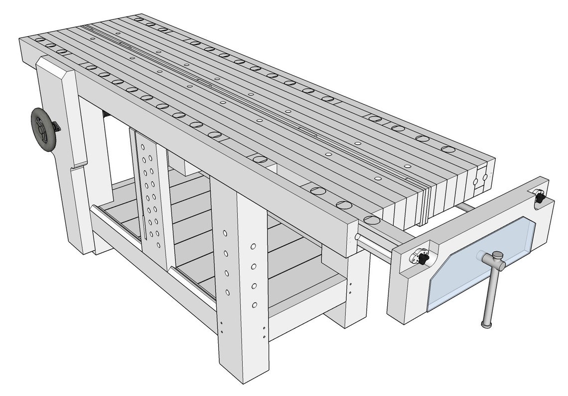 Plans for a Roubo Style Workbench With the Perfect Vise Setup (inches ...