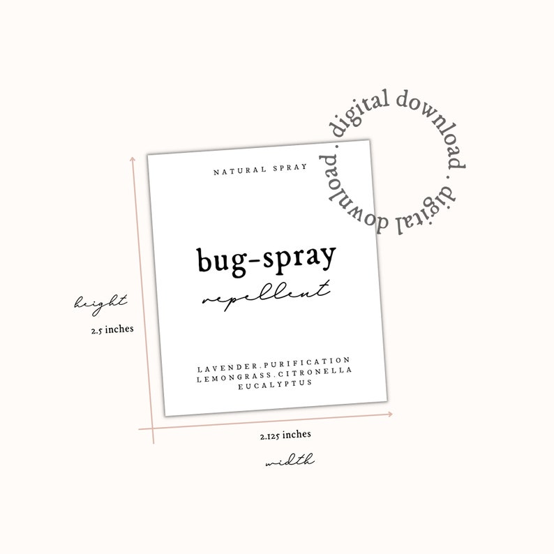 DIY Natural Bug Spray Label Digital Download - Etsy UK