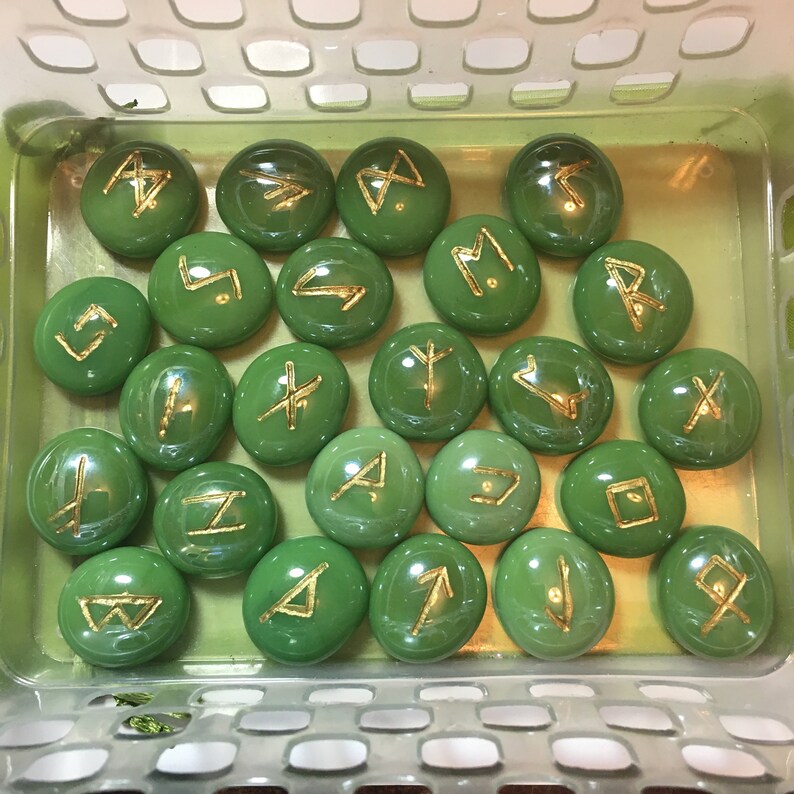 Norse Rune Set - Jade / Gold - Etsy