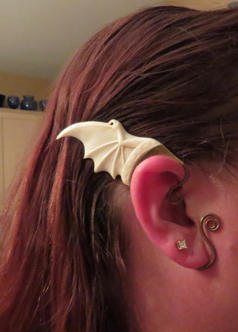 Bone Batwing Ear Cuffs Hand Carved from Bali | Etsy