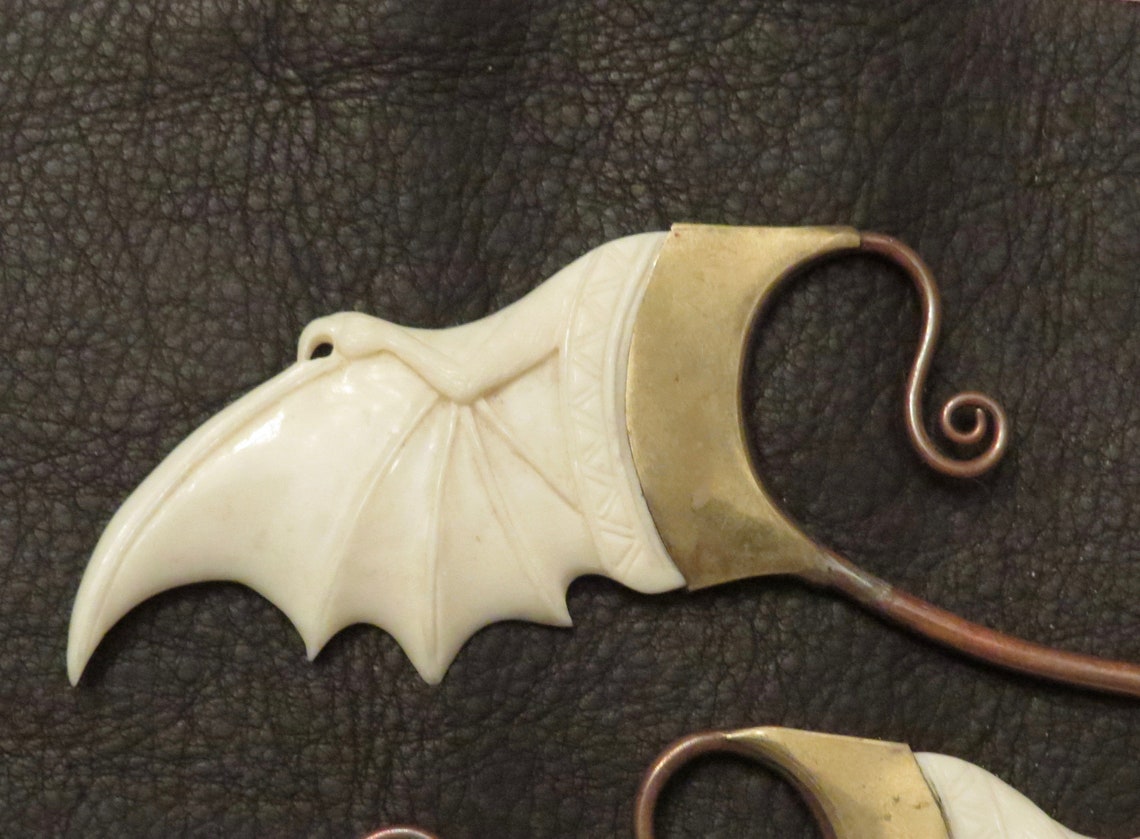 Bone Batwing Ear Cuffs Hand Carved From Bali - Etsy