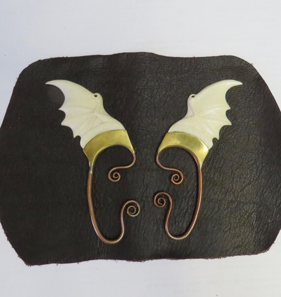 Bone Batwing Ear Cuffs Hand Carved from Bali | Etsy