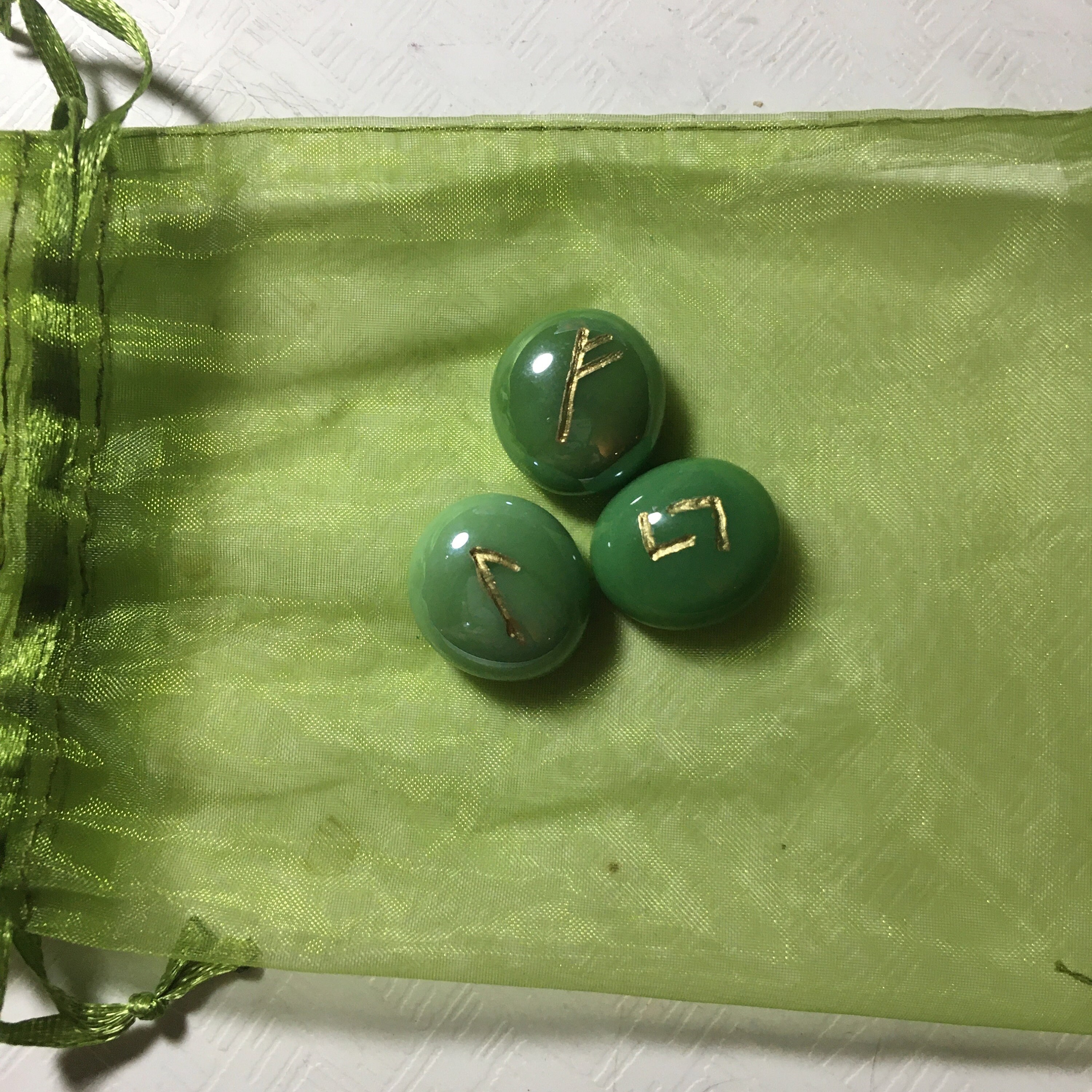 Norse Rune Set Jade / Gold - Etsy
