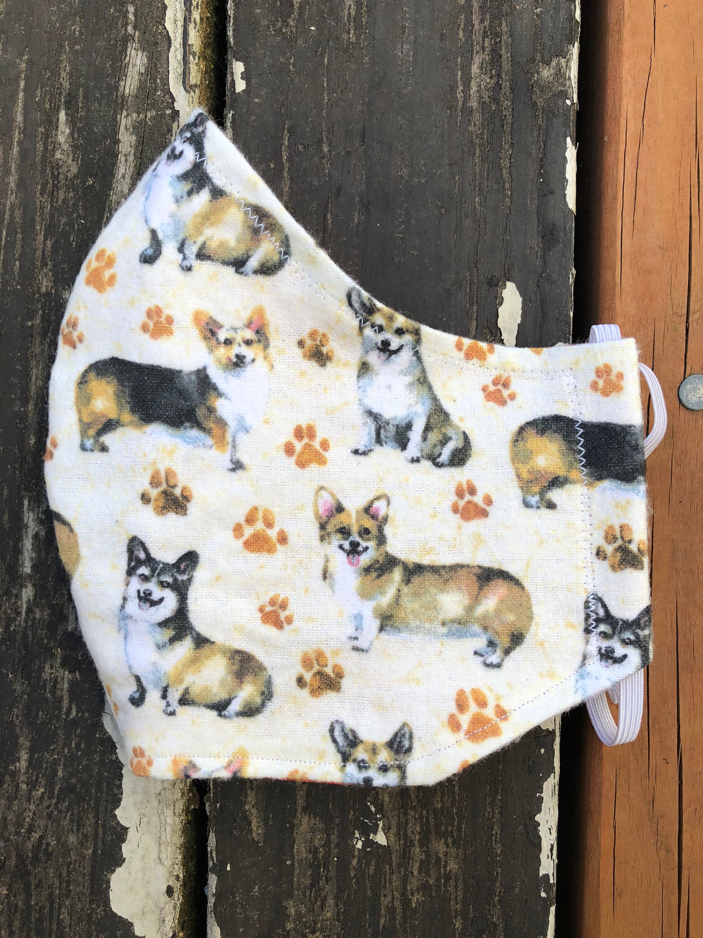 Imperfect Corgis wearing sunglasses face mask covering shaped | Etsy