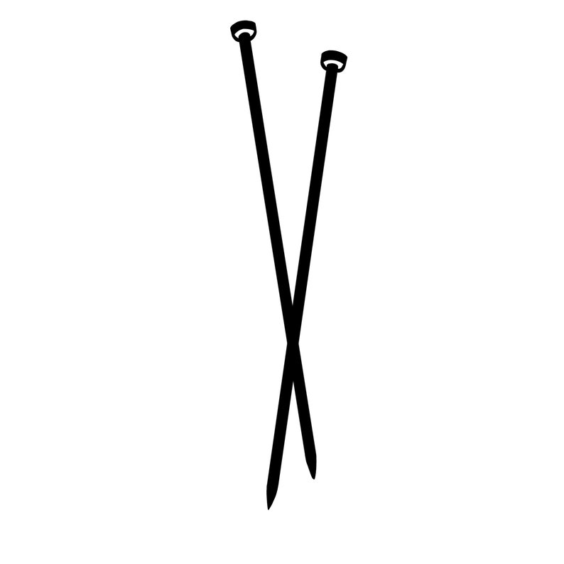 Crossed Knitting Needles Vinyl Decal sticker - Etsy