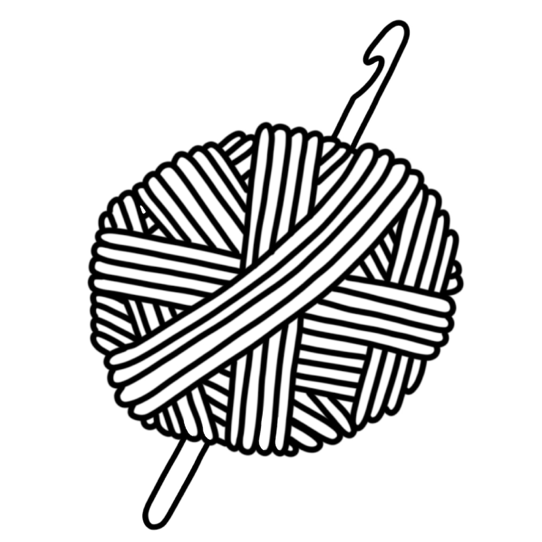 Crochet Hook With Yarn Ball Vinyl Decal (sticker) - Etsy