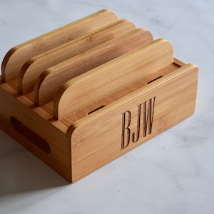Bamboo Multi Charging Docking Station- Wooden Docking Station ...