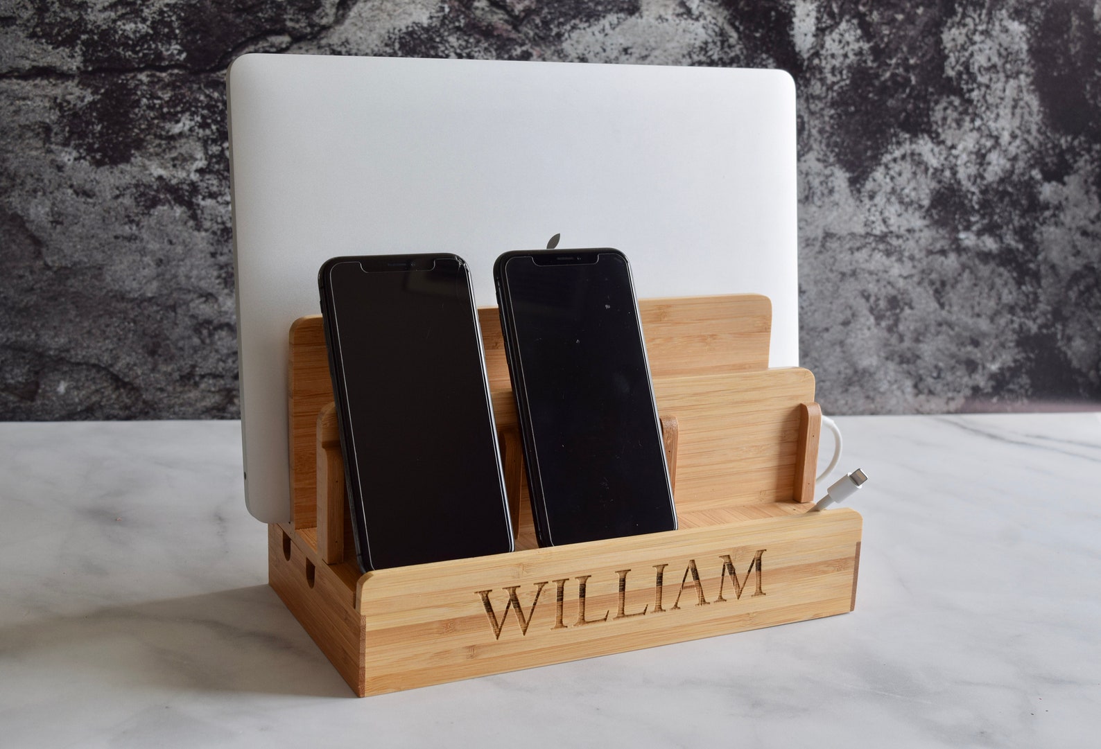 Bamboo Docking Station Wooden Docking Station Personalized | Etsy